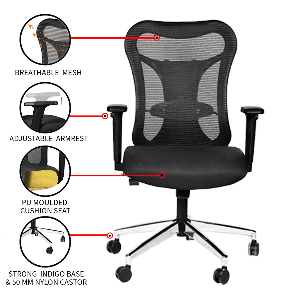 Optimus Eco Chair -Ergonomic Mesh Back Office Chair-Buy Now! – Makemychairs